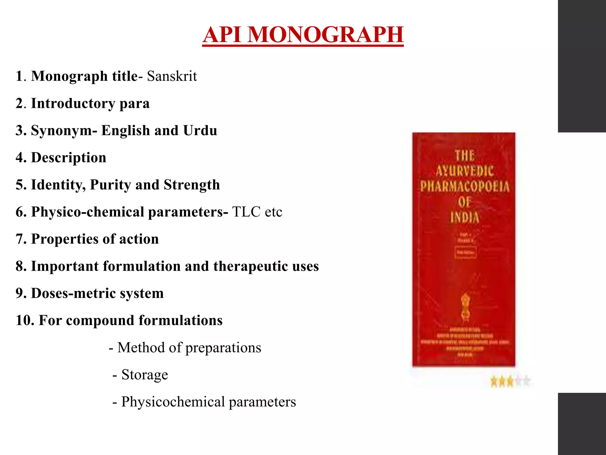 Monographs Of Herbal Drugs and Comparative Study In Various Pharmacopoeias. | PPTX