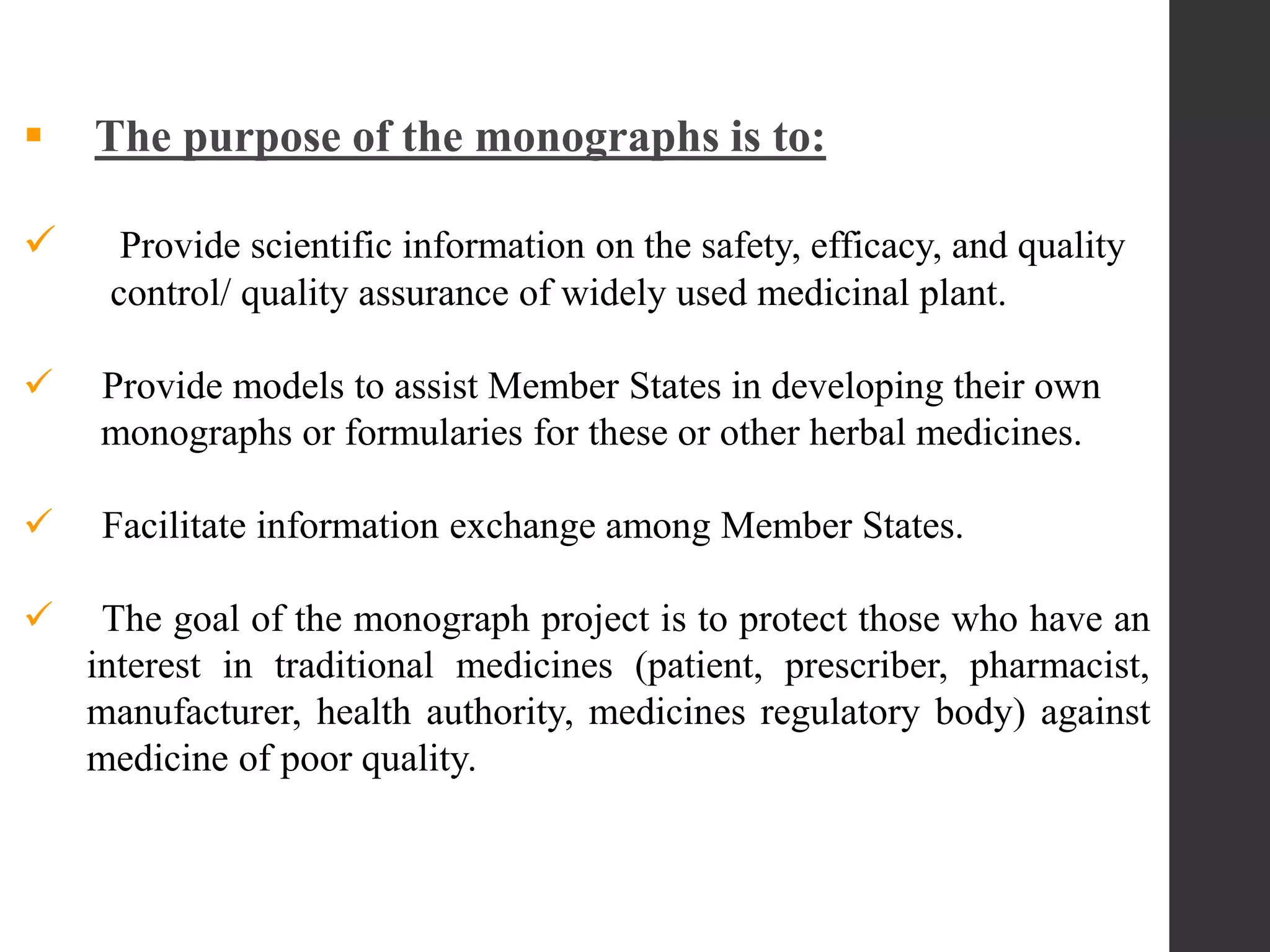 Monographs Of Herbal Drugs and Comparative Study In Various ...