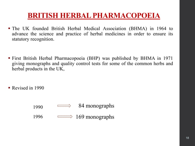 Monographs Of Herbal Drugs and Comparative Study In Various Pharmacopoeias. | PPTX