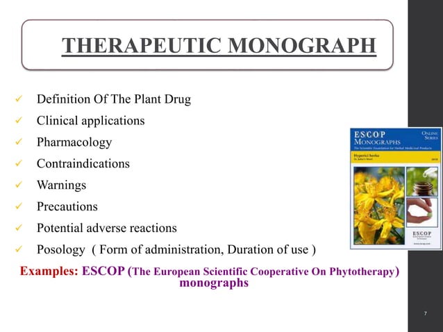 Monographs Of Herbal Drugs and Comparative Study In Various Pharmacopoeias. | PPTX