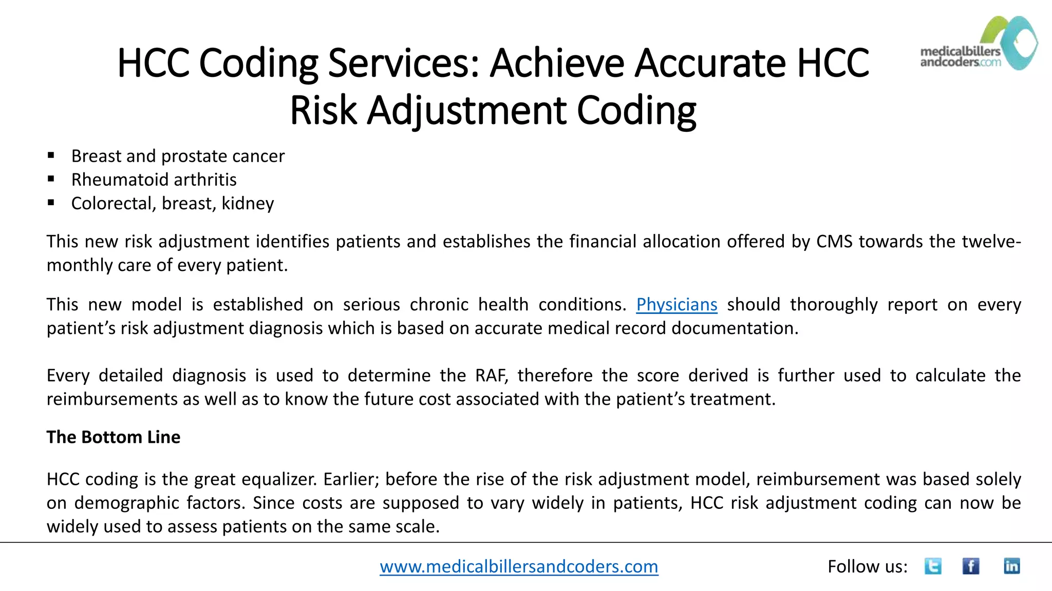 HCC Coding Services: Achieve Accurate HCC Risk Adjustment Coding | PPTX | Blood Disorders ...