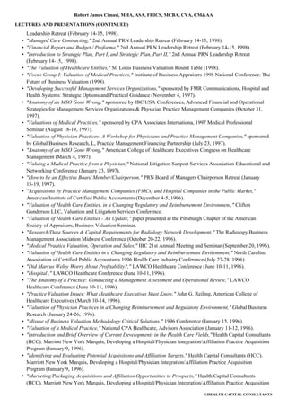 Health Capital Consultants (HCC) Curriculum Vitae | PDF