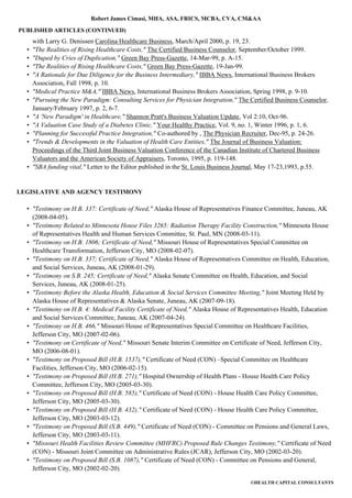 Health Capital Consultants (HCC) Curriculum Vitae | PDF