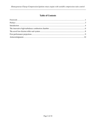 HCCI-VCR Rotary Engine Technical Paper | PDF
