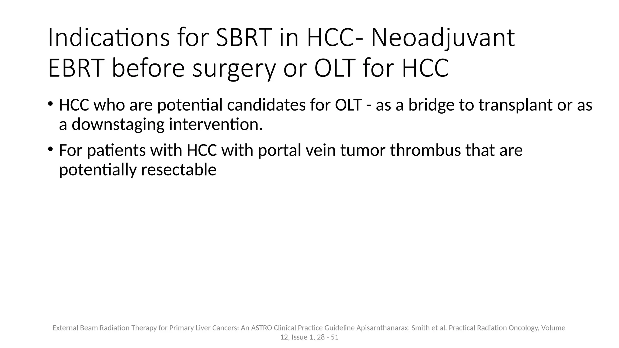 Role of Stereotactic Body Radiotherapy in Hepatocellular Carcinoma | PPTX