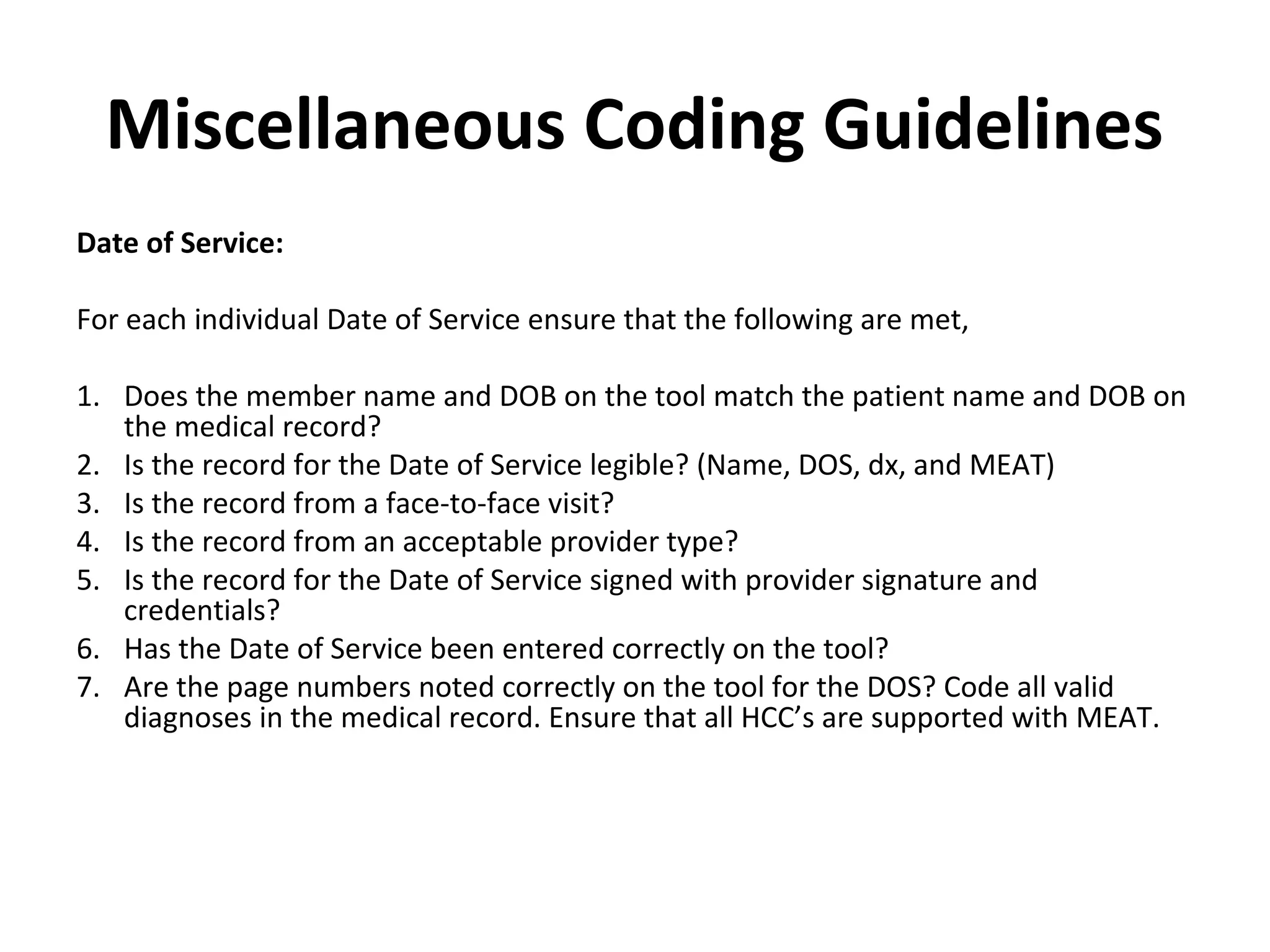 HCC CODING training manual | PPT