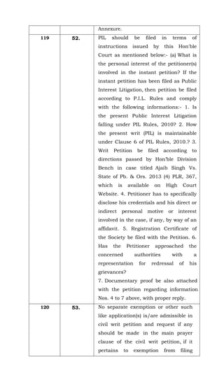 Civil Writ Objections HighCourt Chandigarh | PDF