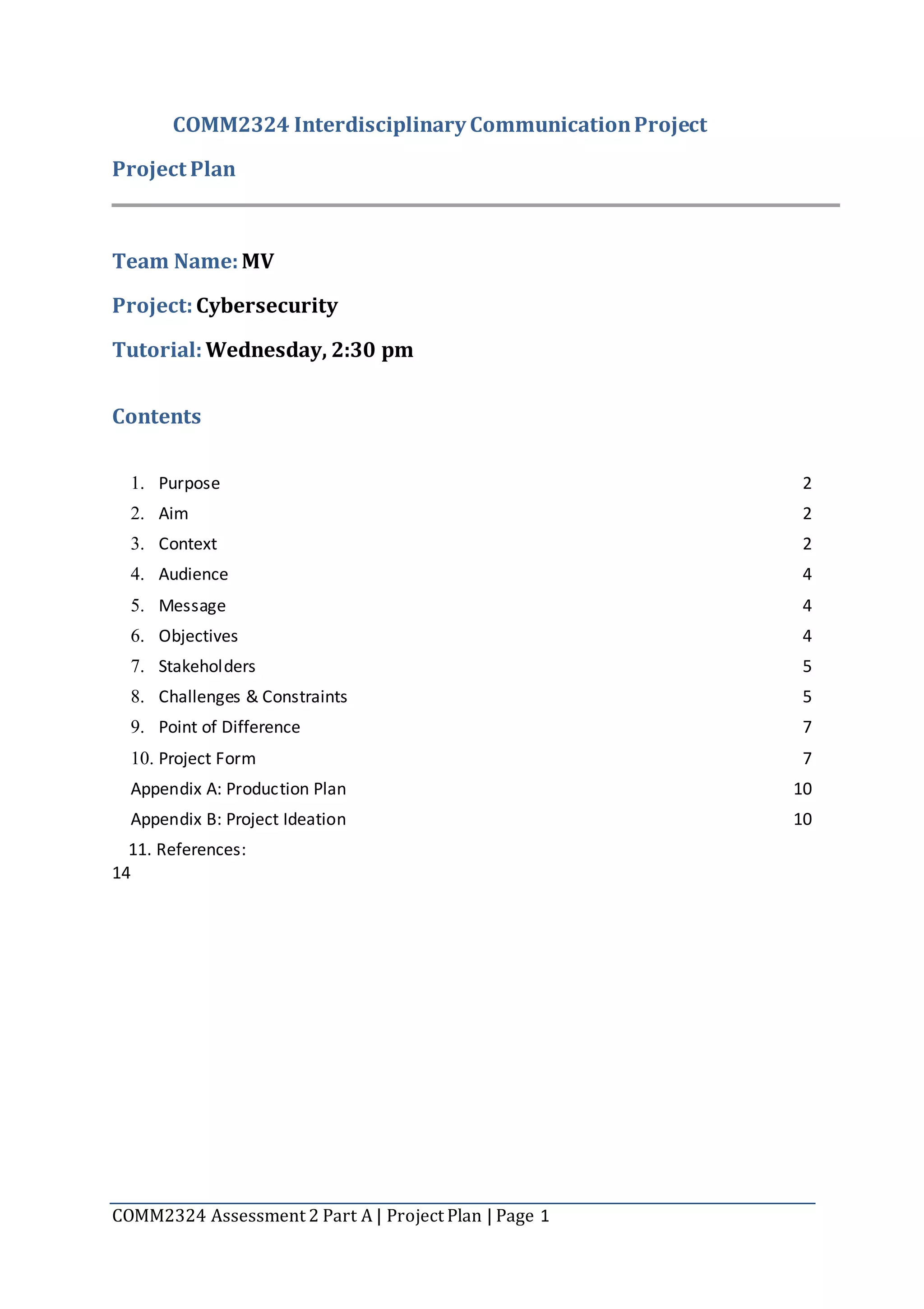 Icp assignment 2 a_group 11_project plan | PDF
