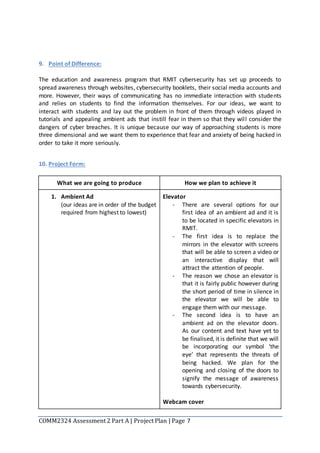 Icp assignment 2 a_group 11_project plan | PDF