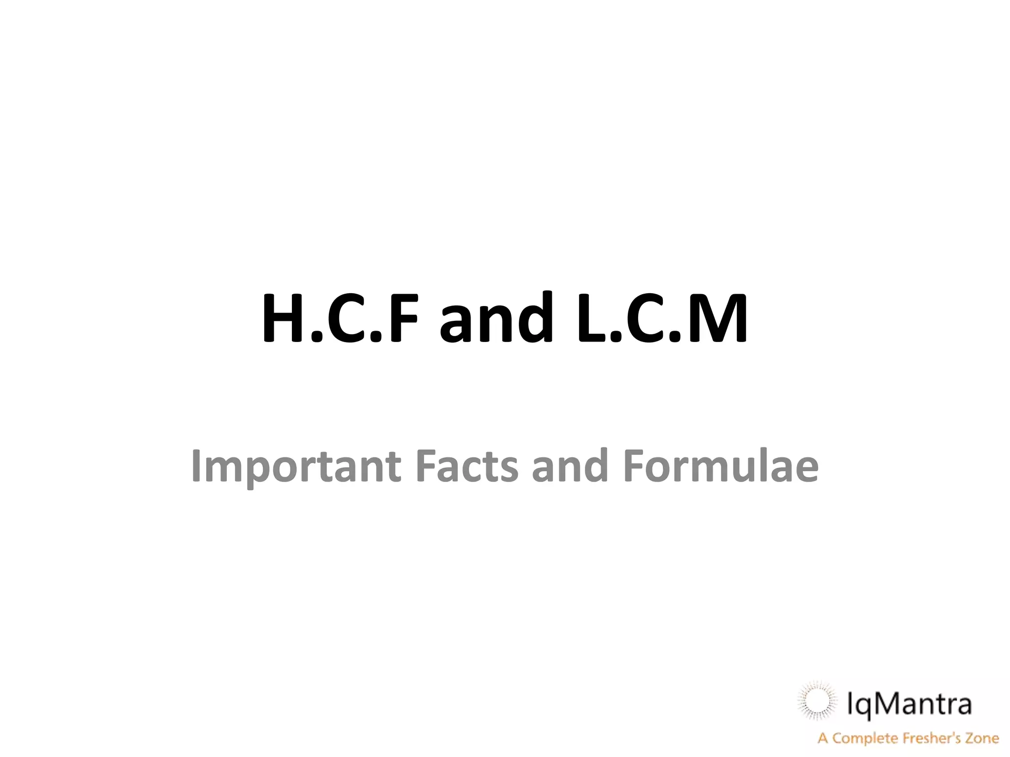 Hcf and lcm | PPTX