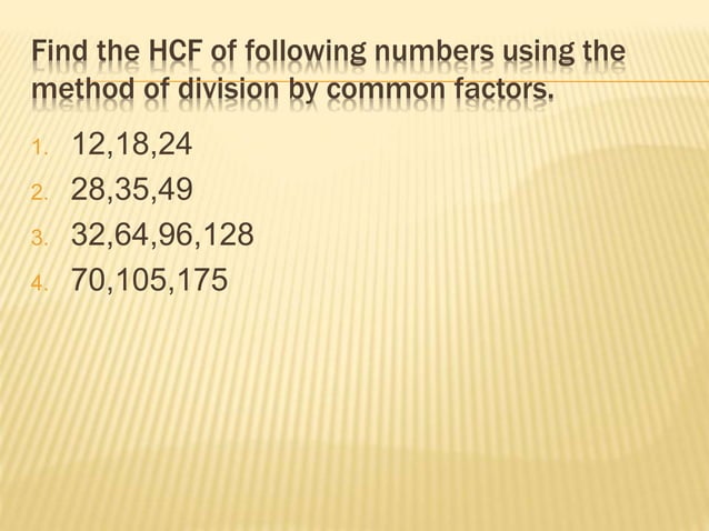 HCF and LCM | PPTX