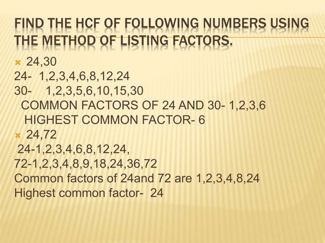 HCF and LCM | PPTX