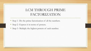 HCF AND LCM.pptx related to maths with examples | PPTX
