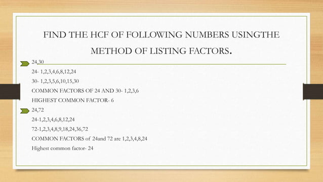 HCF AND LCM.pptx related to maths with examples | PPTX