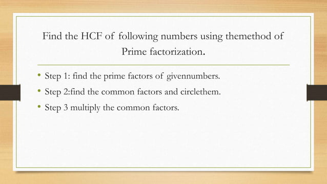 HCF AND LCM.pptx related to maths with examples | PPTX