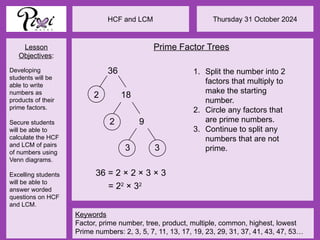 HCF and LCM Venn PixiPPt.pptxlllllllkkjjn | PPT