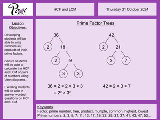 HCF and LCM Venn PixiPPt.pptxlllllllkkjjn | PPTX