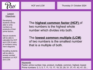 HCF and LCM Venn PixiPPt.pptxlllllllkkjjn | PPT