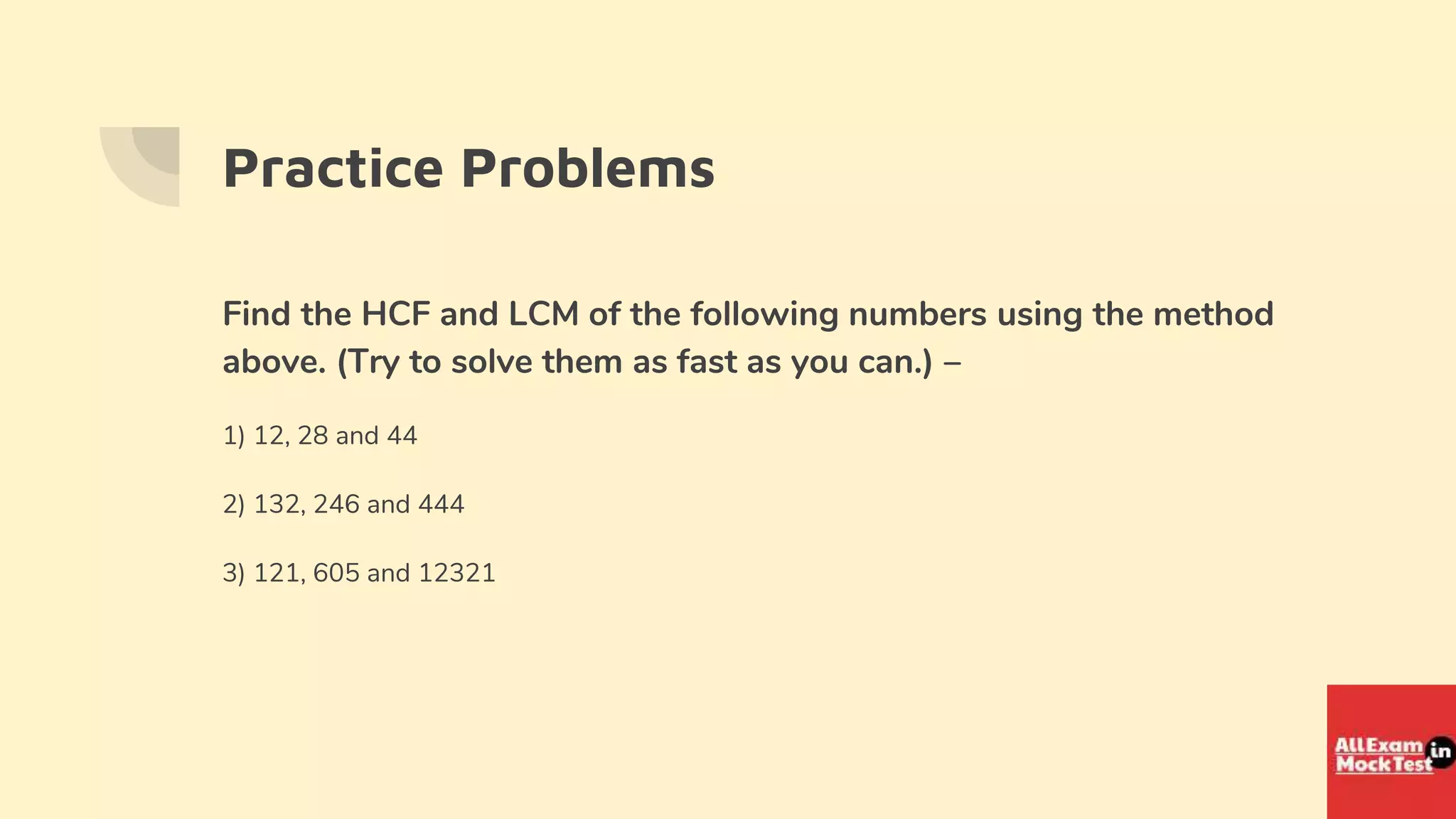 Quick Guide For HCF & LCM | PPTX