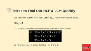 Quick Guide For HCF & LCM | PPTX