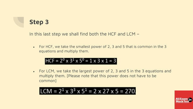 Quick Guide For HCF & LCM | PPTX