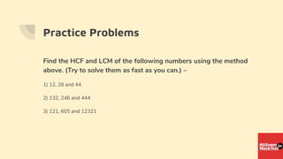 Quick Guide For HCF & LCM | PPTX