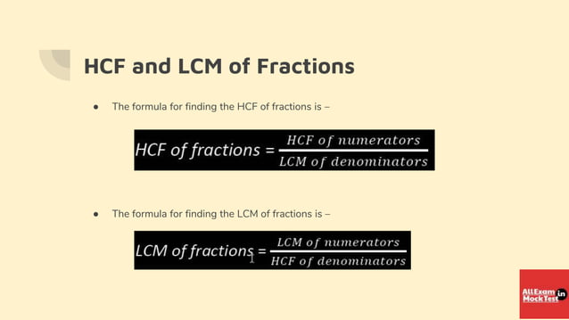 Quick Guide For HCF & LCM | PPTX