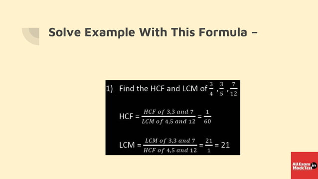 Quick Guide For HCF & LCM | PPTX