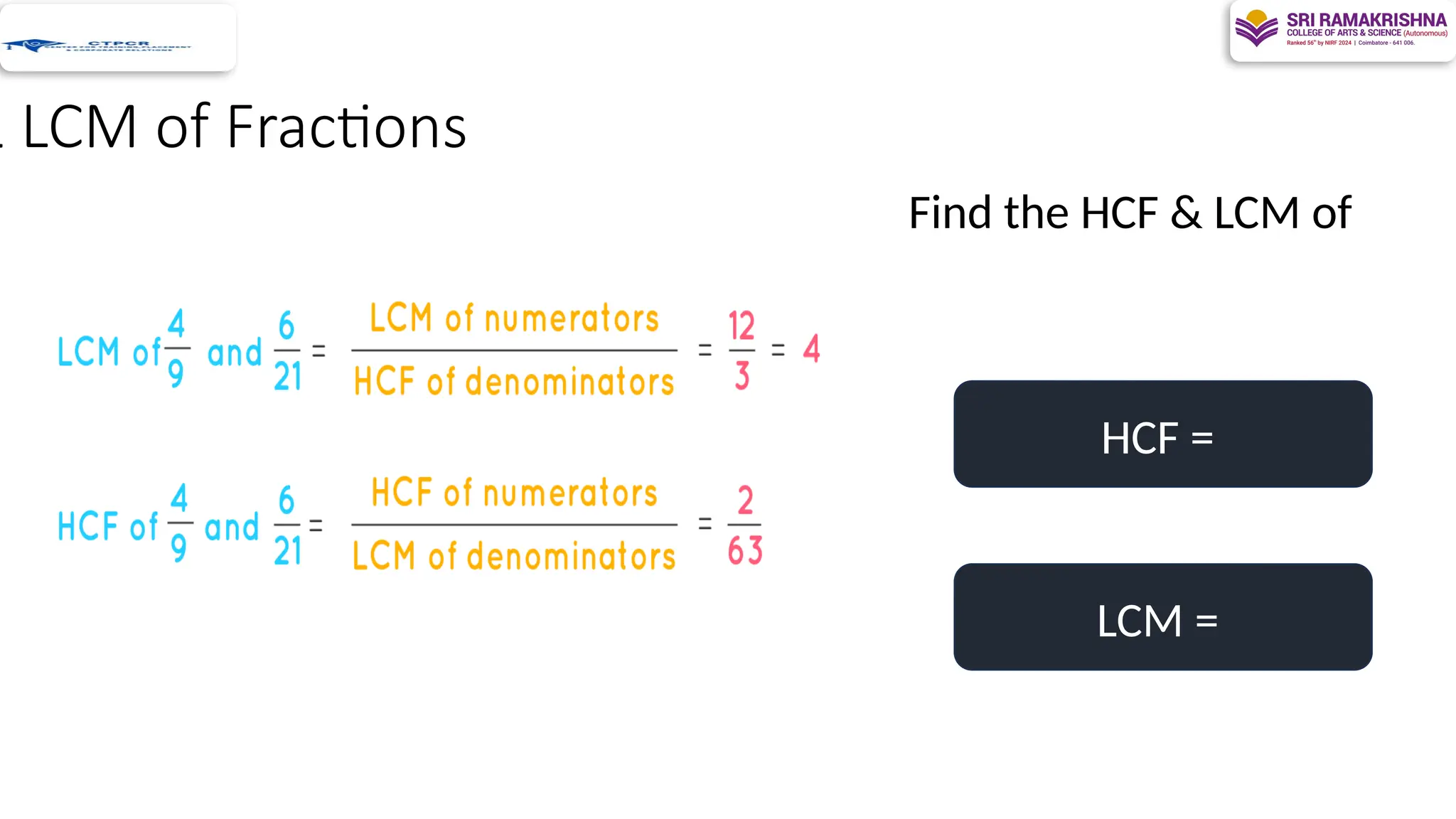 Concepts of HCF and LCM in Aptitude preparation | PPTX