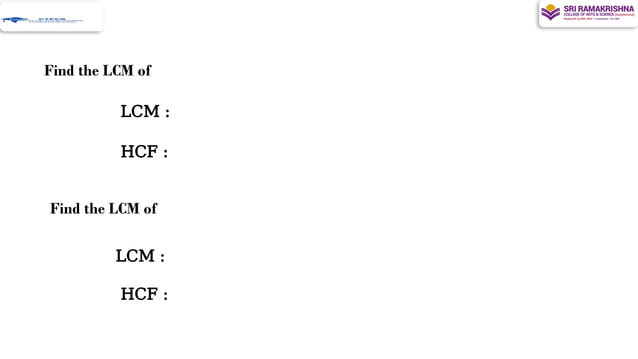 Concepts of HCF and LCM in Aptitude preparation | PPTX