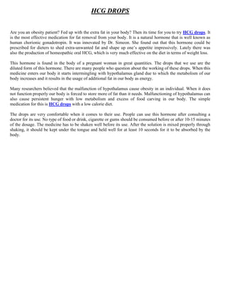 Hcg drops | PDF