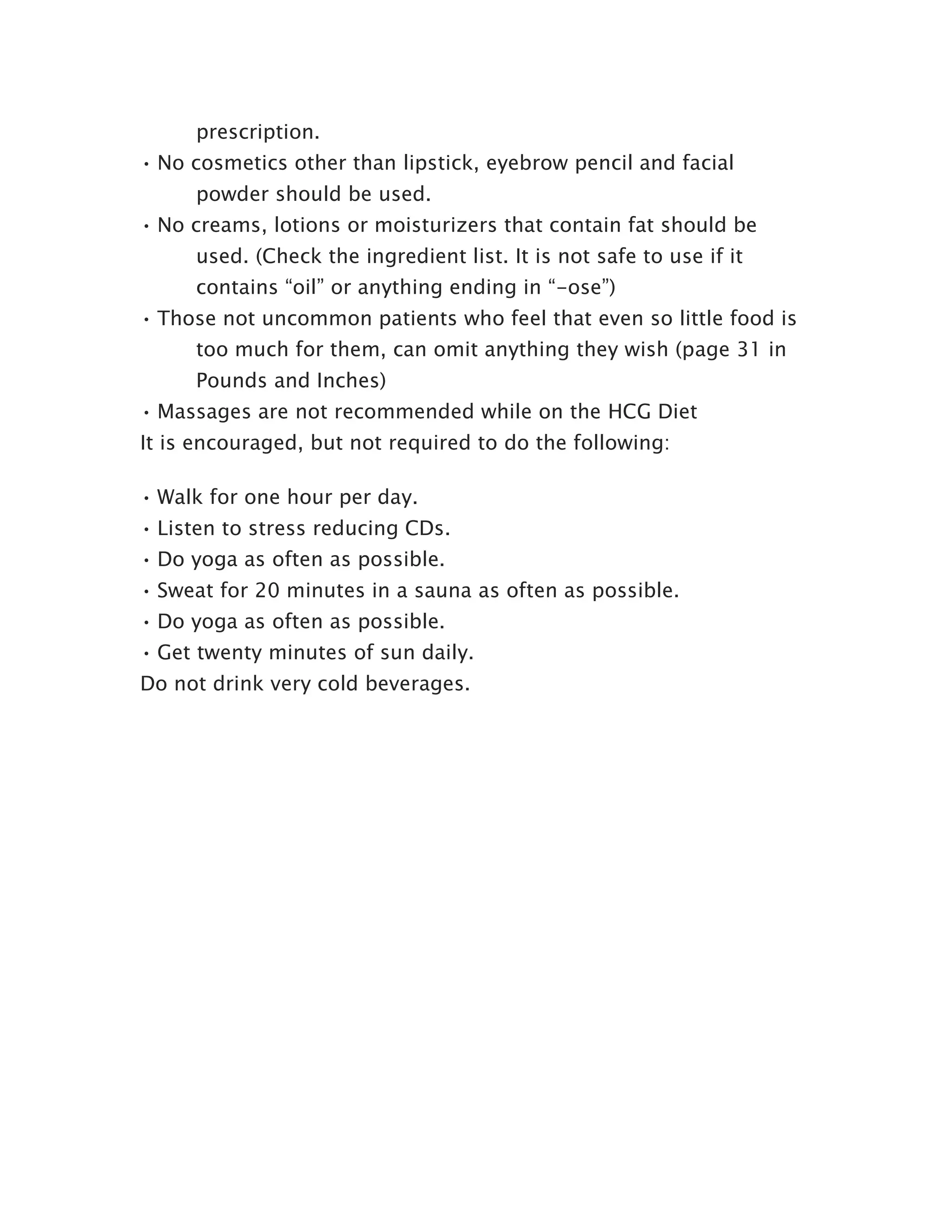 HCG Diet Phase 2 Acceptable Food List | DOCX