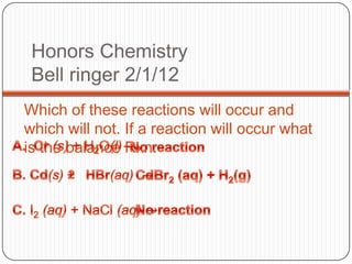 Hchem bell ringers 1 30 to 2-17 | PPT