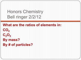 Hchem bell ringers 1 30 to 2-17 | PPTX | Chemistry | Science