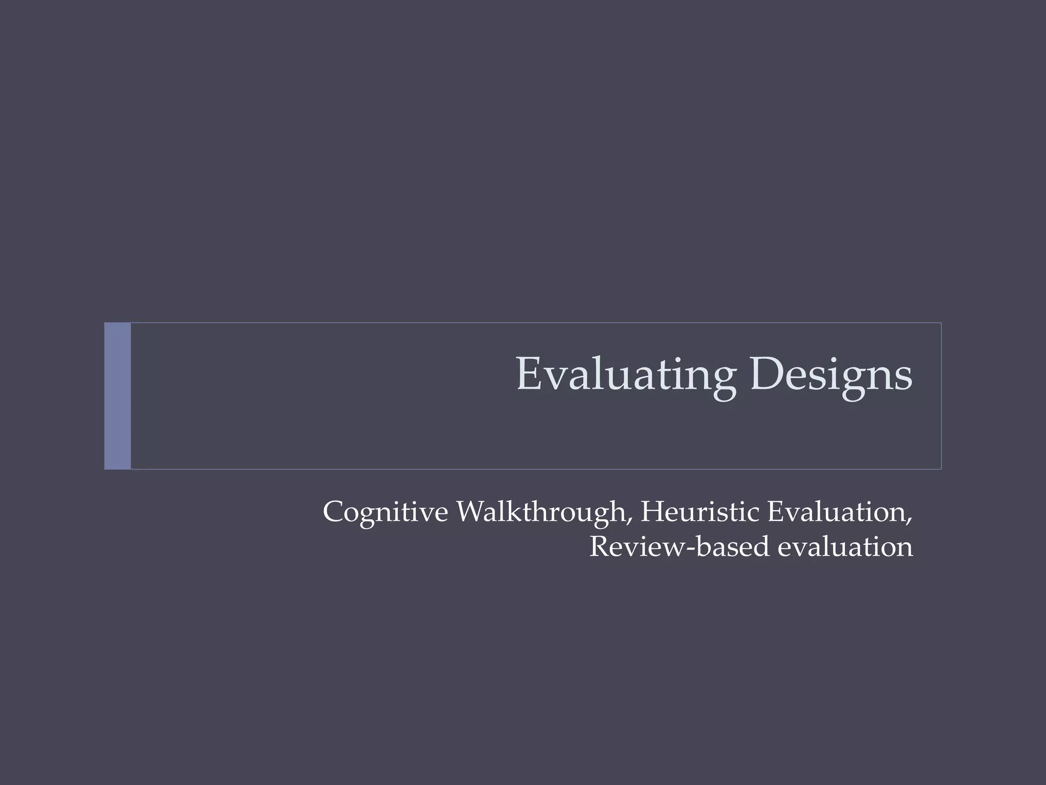 evaluation techniques in HCI | PPTX