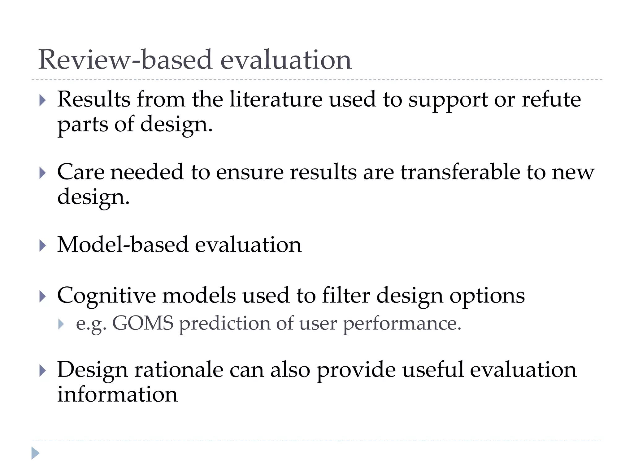 evaluation techniques in HCI | PPTX