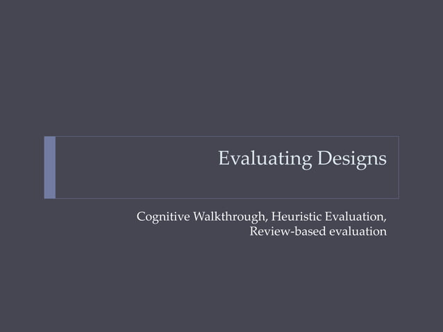 evaluation techniques in HCI | PPTX