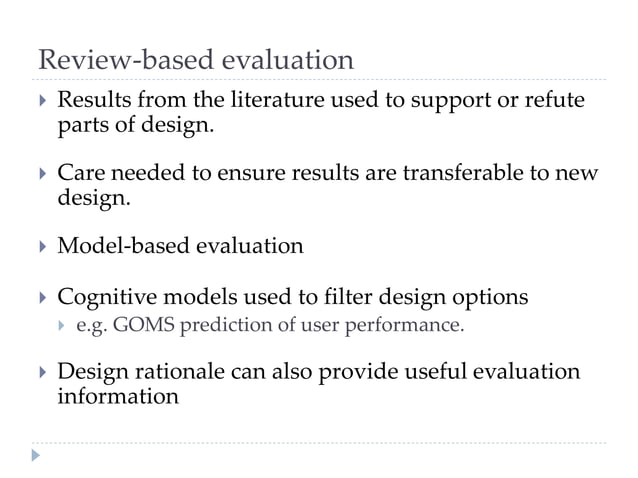 evaluation techniques in HCI | PPTX