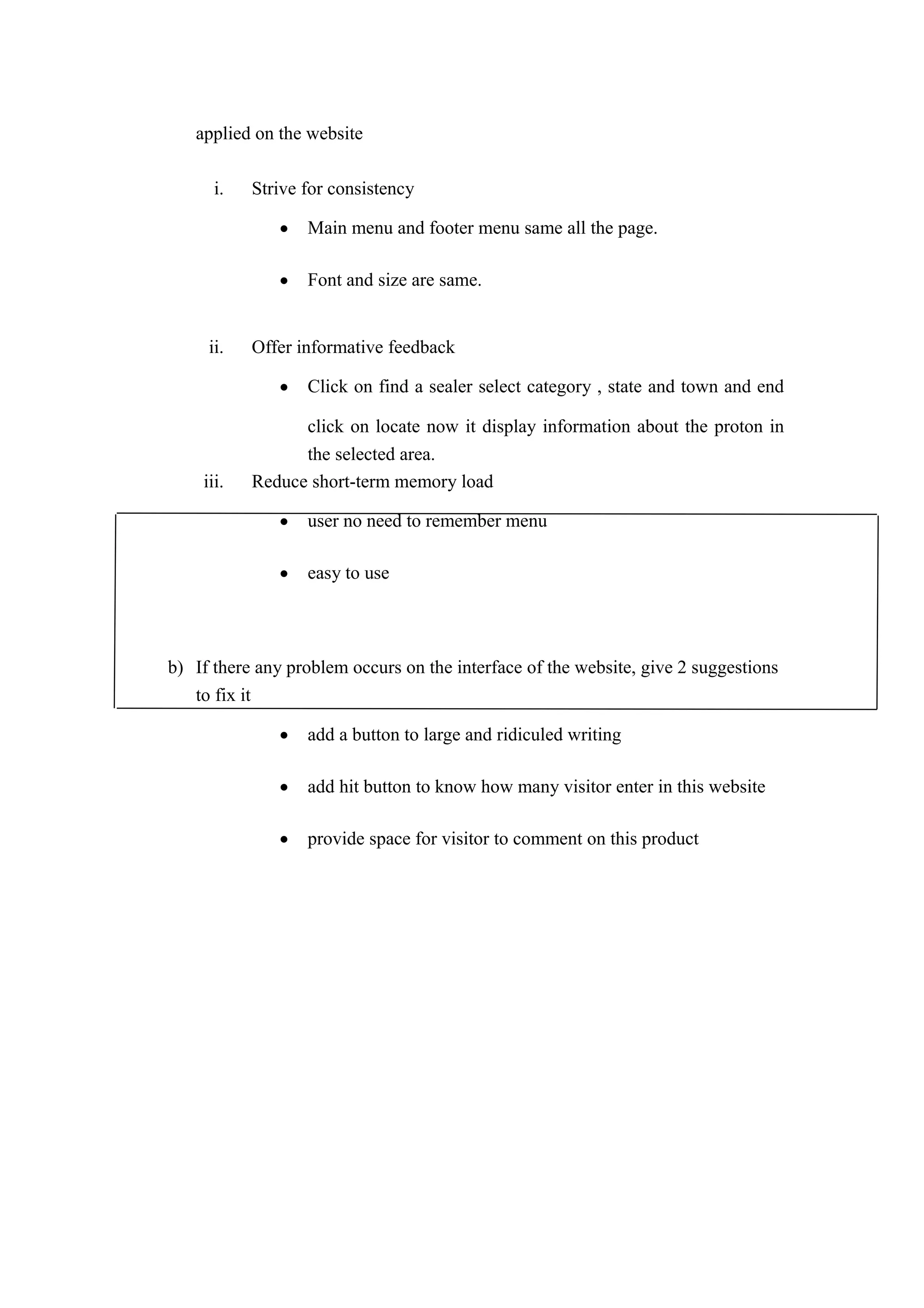 Exercise Schneiderman’s Eight Golden Rules HCI | DOC