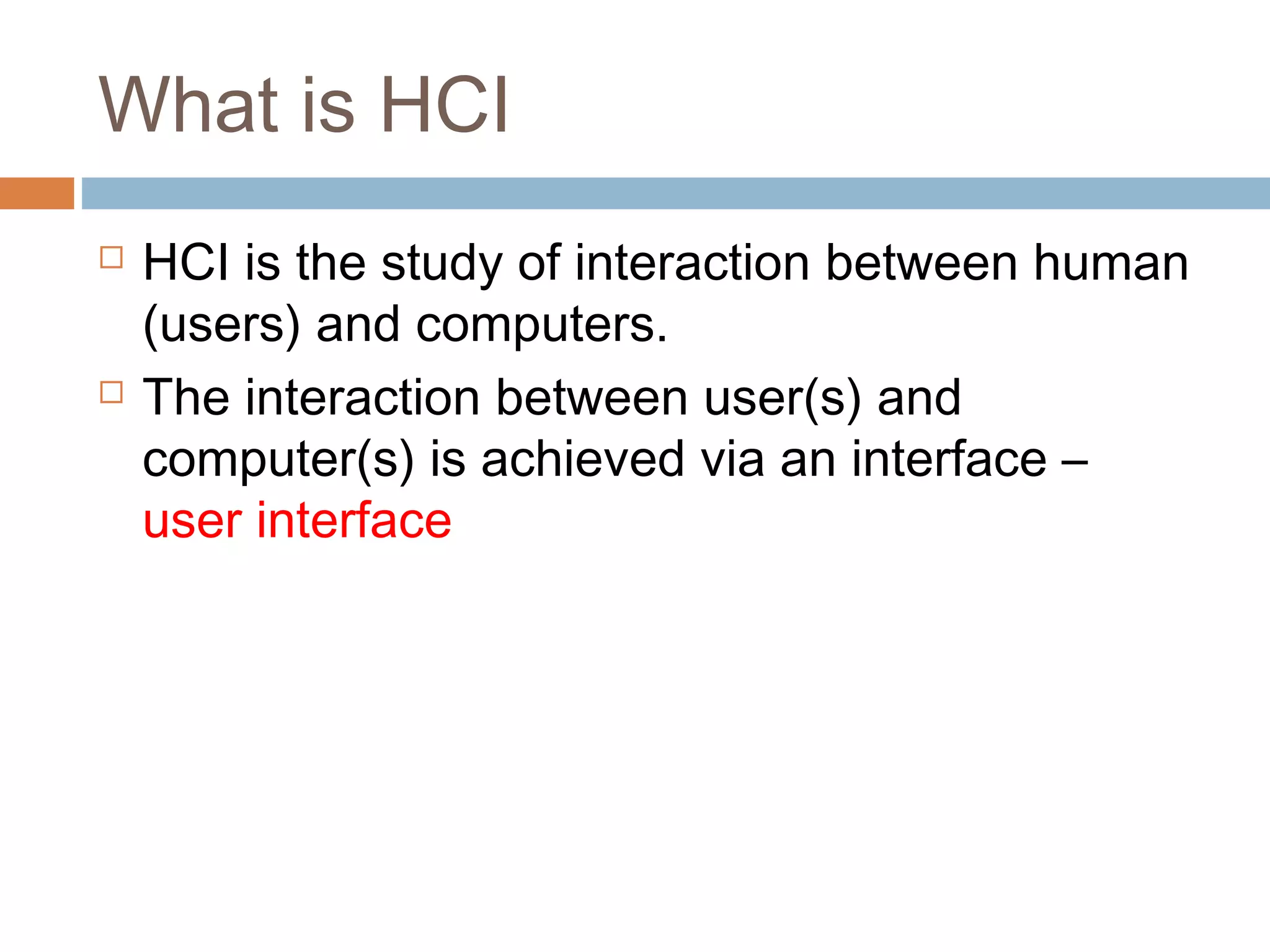 Human computer interaction | PPT