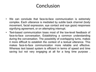 Face to Face Communication and Text Based Communication in HCI | PPTX ...
