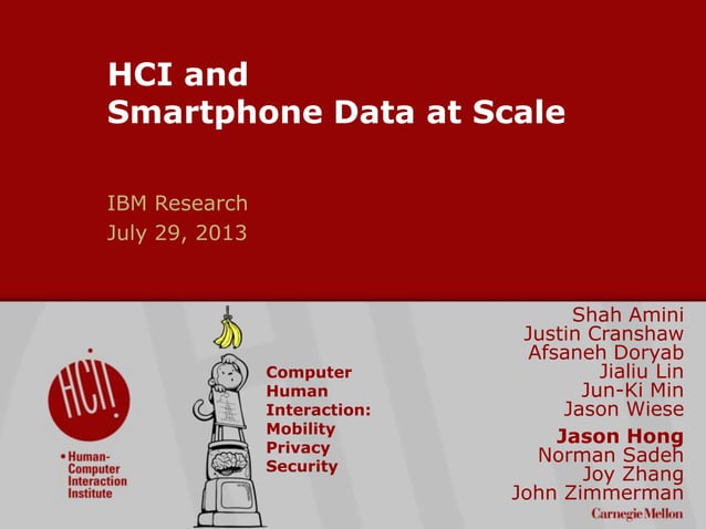 HCI and Smartphone Data at Scale | PPT