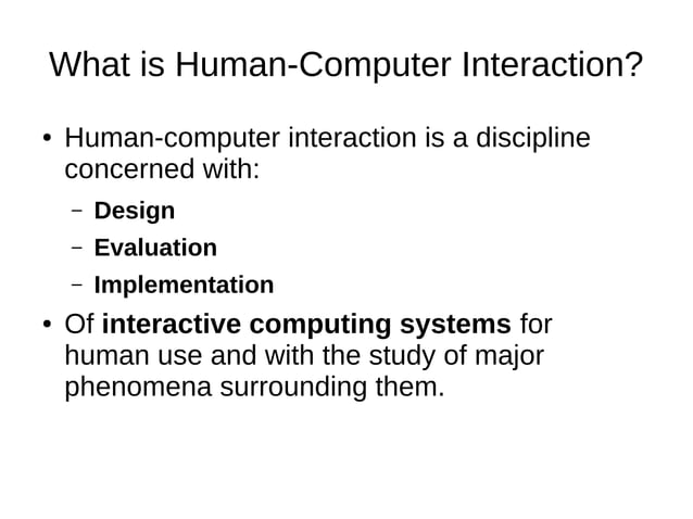 Human-Computer Interaction (HCI) | PPT