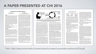 HCI Research as Problem-Solving [CHI'16, presentation slides] | PDF