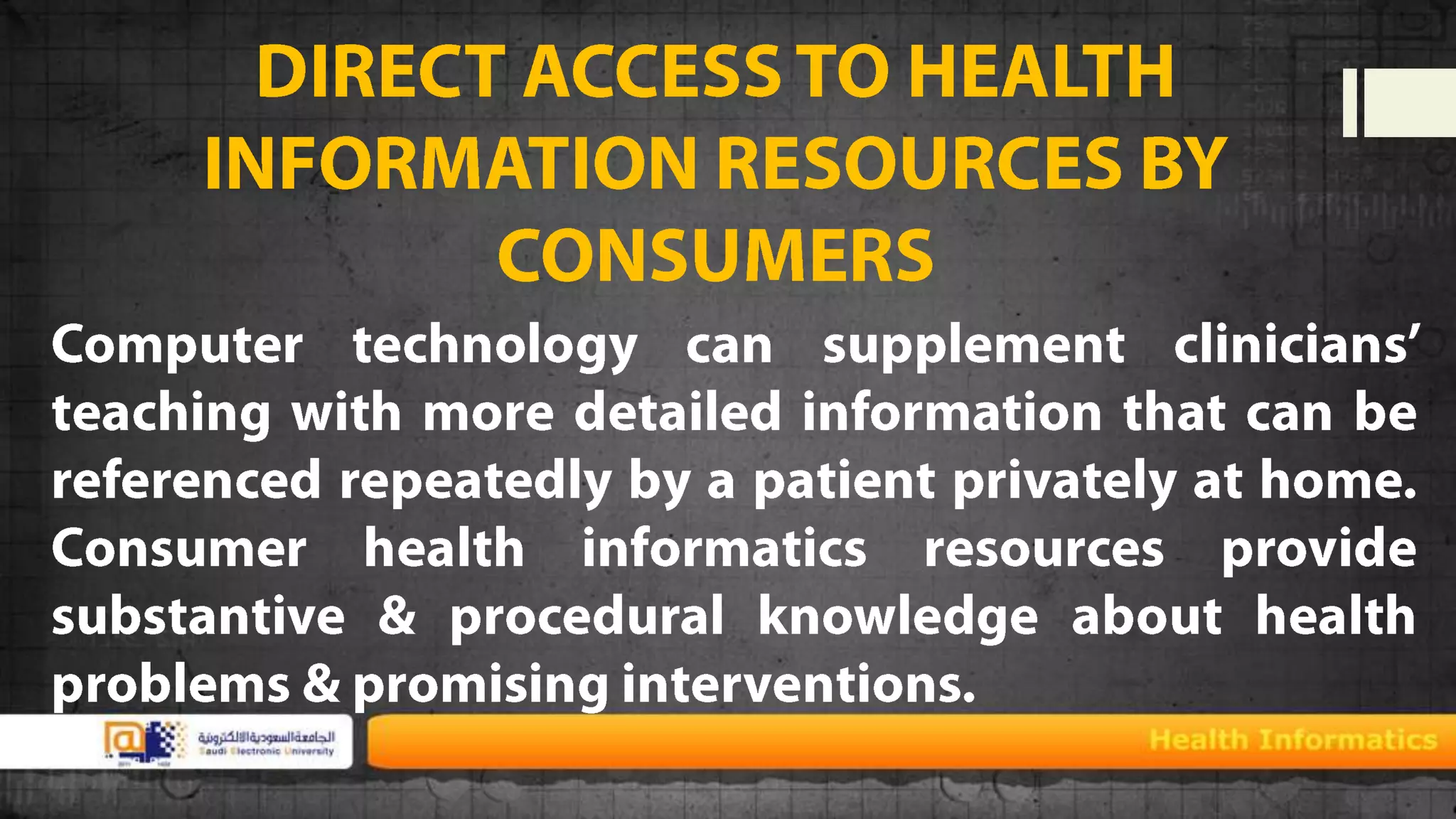 Consumer Health Informatics & Telehealth | PPTX