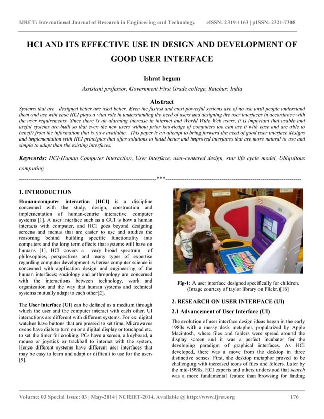 Hci and its effective use in design and development of good user interface | PDF