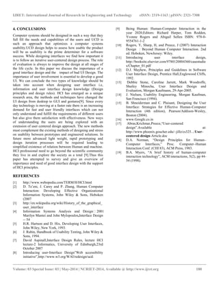 Hci and its effective use in design and development of good user ...