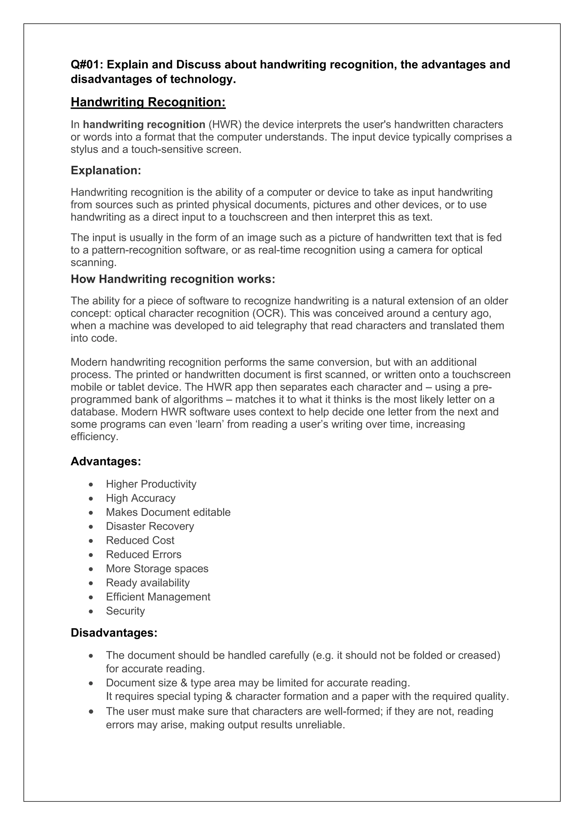 Story boarding, Handwritten recognition, Inductive, subductive ...