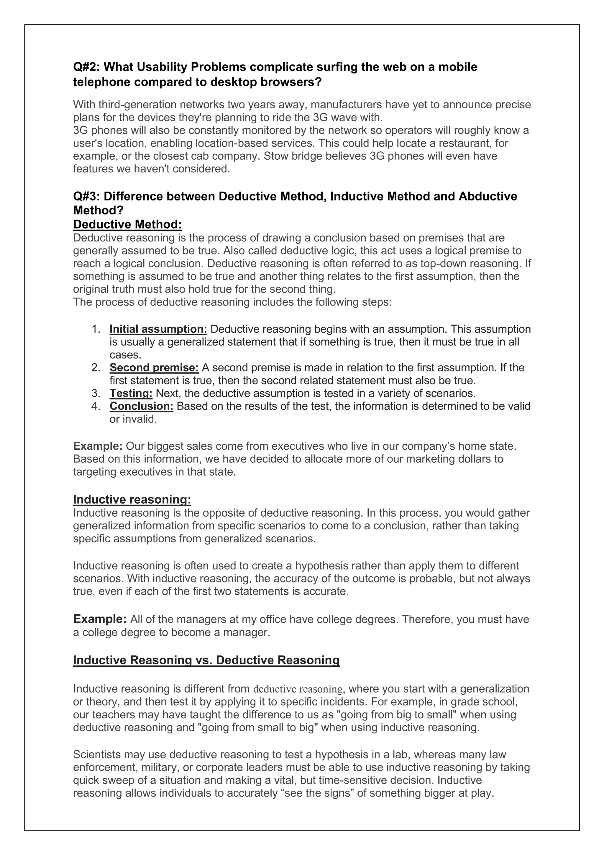 Story boarding, Handwritten recognition, Inductive, subductive ...