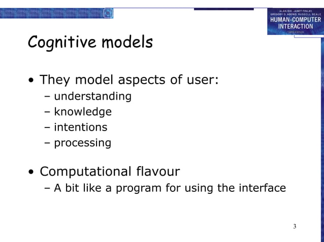 HCI Cognitive models.ppt | Artificial Intelligence | Technology & Computing